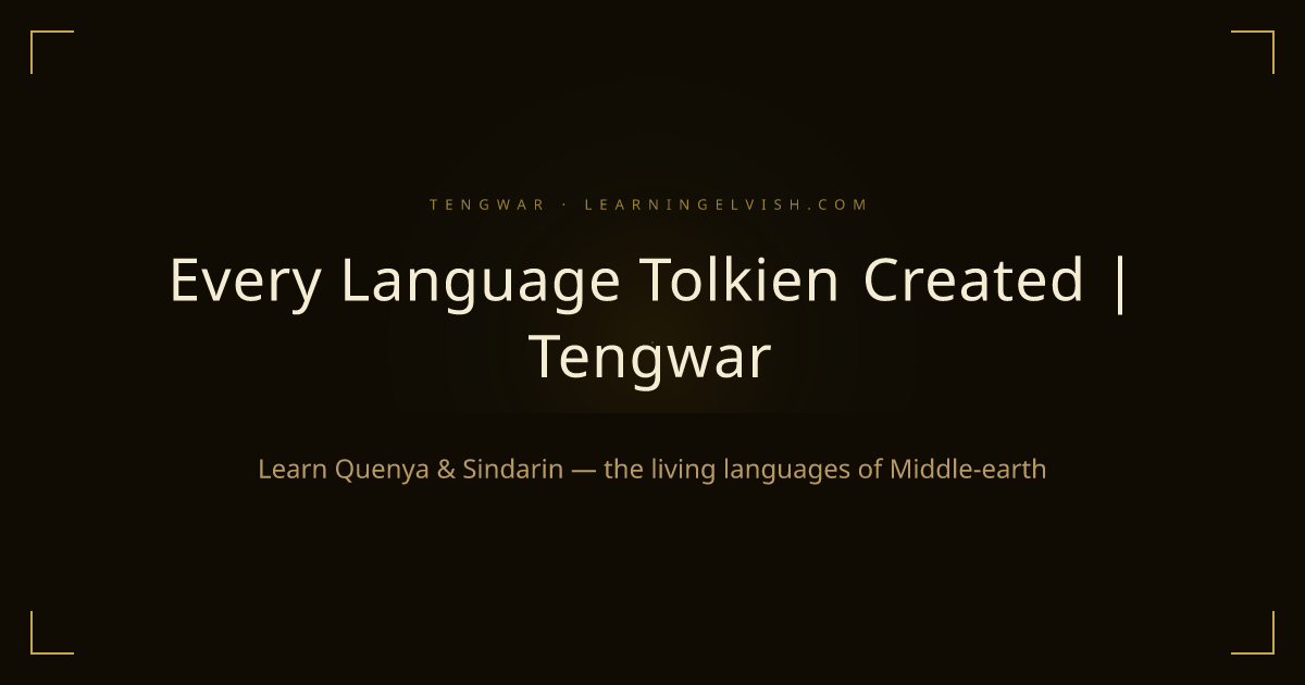 Every Language Tolkien Created | Tengwar